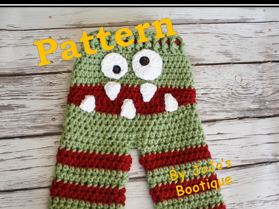 PATTERN Crochet Monster Baby Pants PATTERN Baby Monster Pants PDF Sock ...