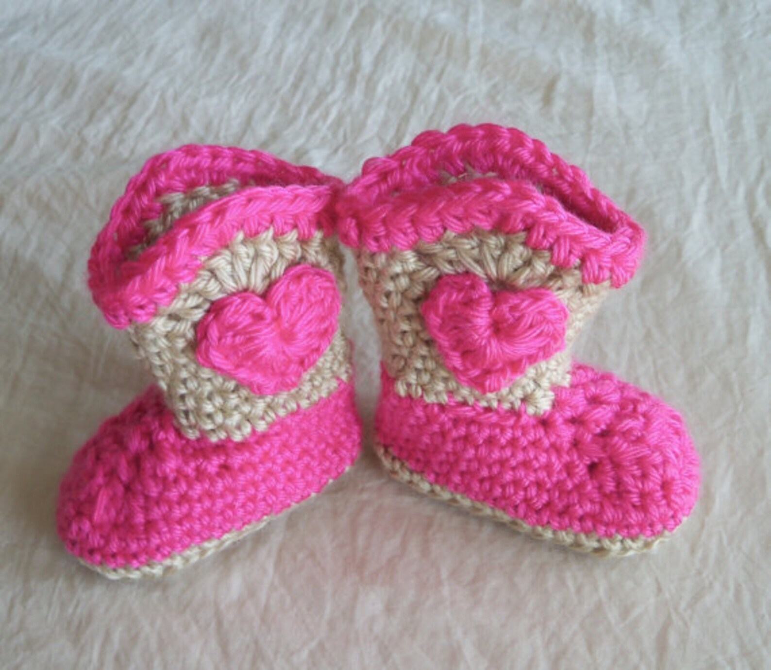 Crochet Cowboy Booties PATTERN – Baby Western Boots With Hearts (PDF ...