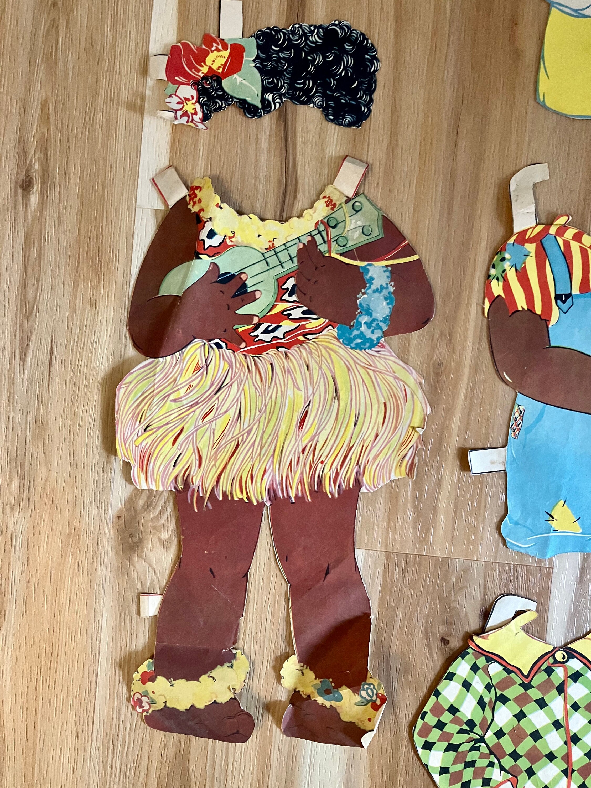 Vintage African American Paper Doll Clothes, Cut Large Size Paper Doll ...