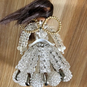 Vintage Beaded Angel, Retro Folk Art Safety Pin Christmas Ornament ...