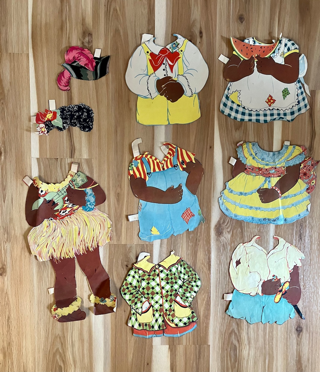 Vintage African American Paper Doll Clothes, Cut Large Size Paper Doll ...