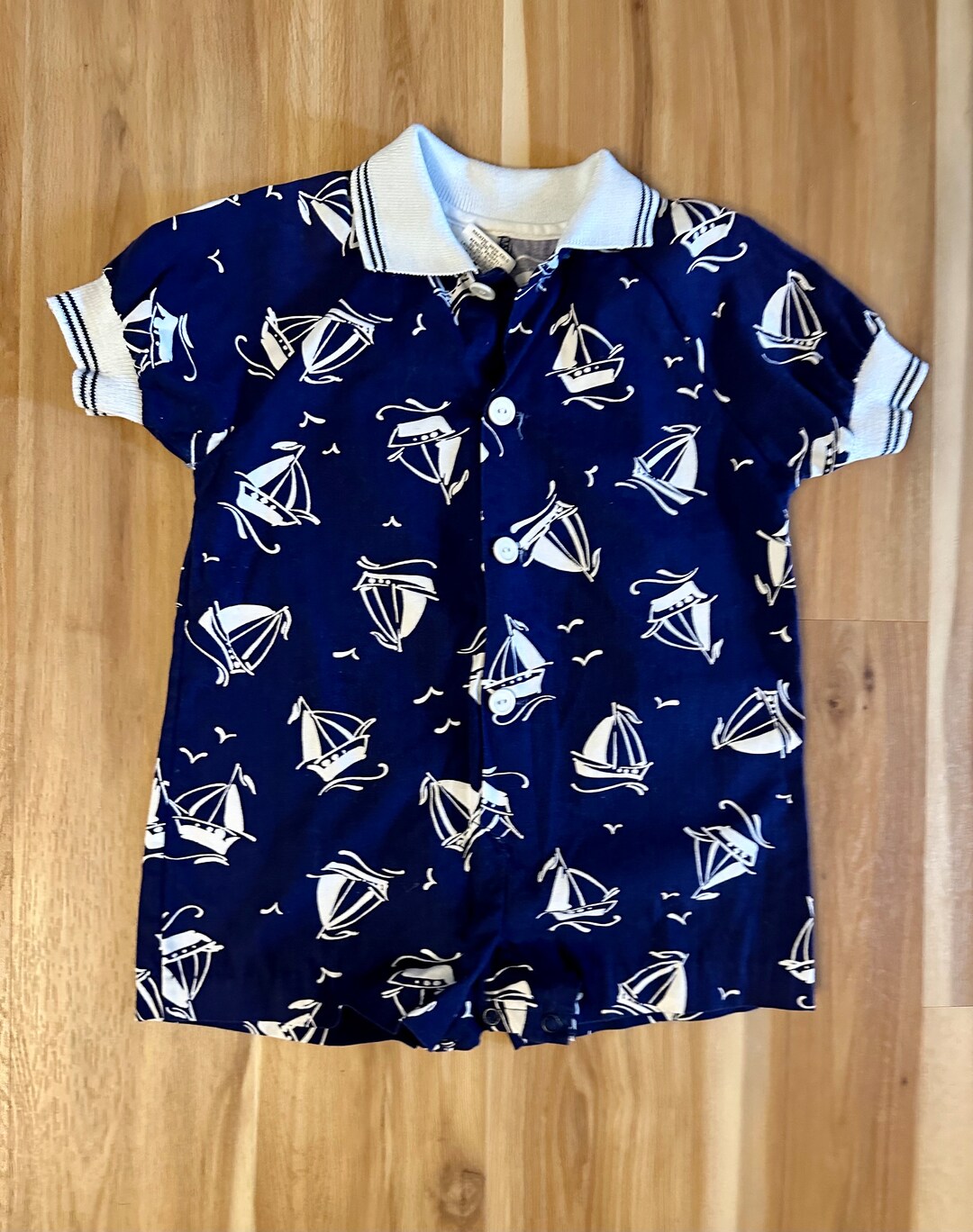 Vintage 24 Months Alexis Sailor Romper, Retro Nautical Infant One Piece ...