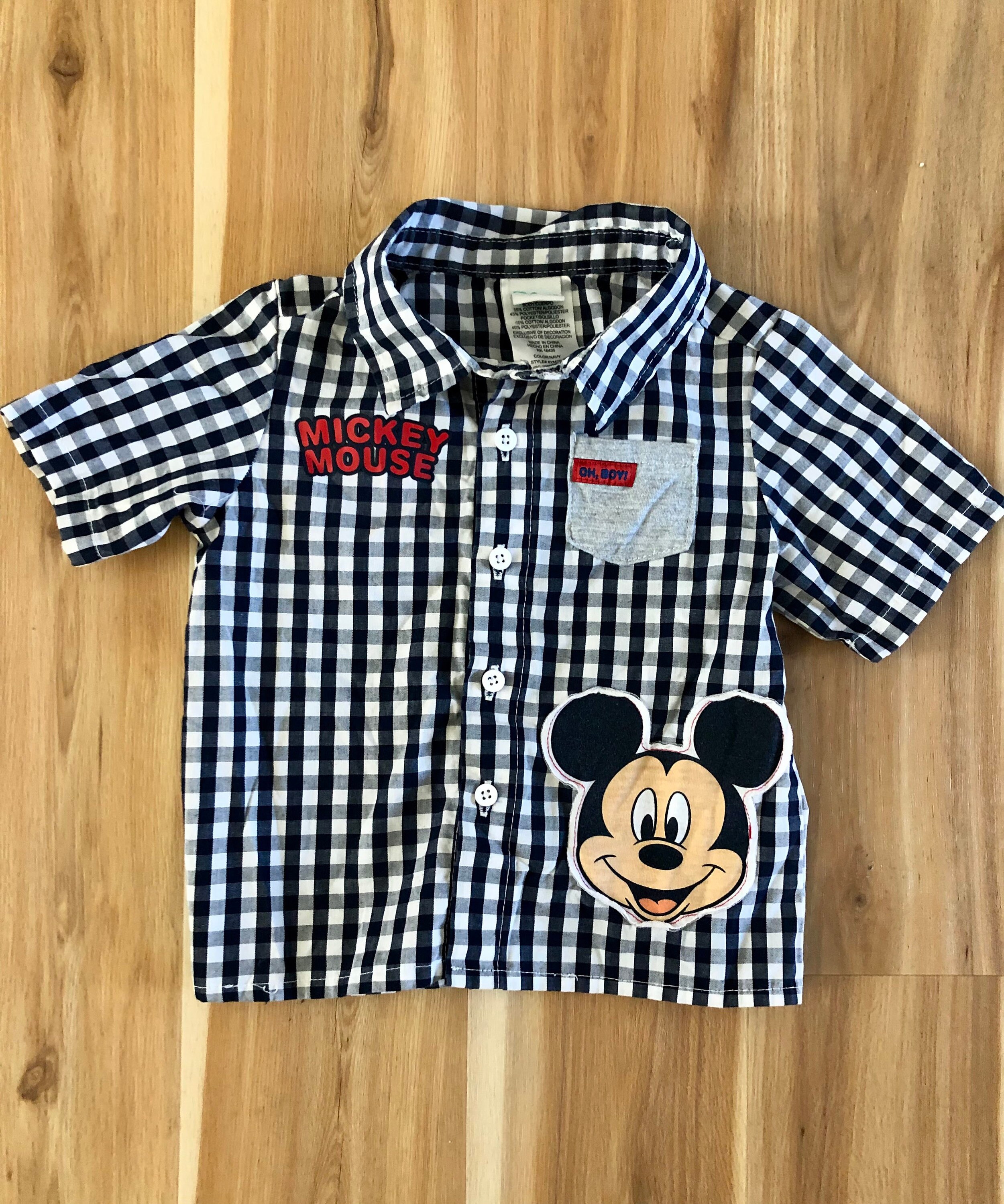 Mickey Mouse Button up Shirt Kids - Etsy