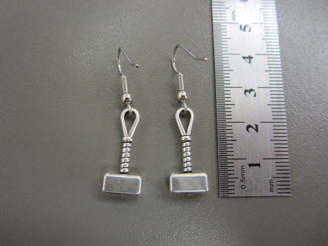 Thor's Hammer Earrings Mjolnir Earrings Thor Earrings | Etsy