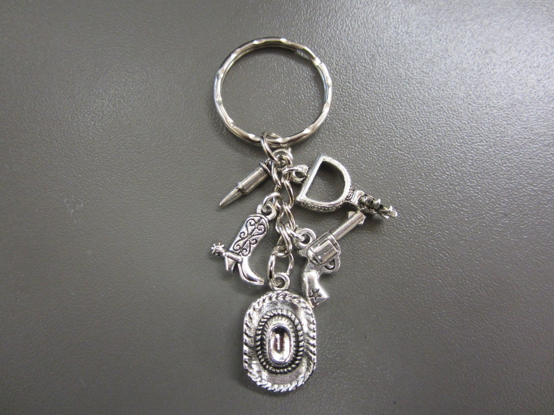 Cowboy Keyring, Cowboy Key Chain, Cowgirl Keyring, Cowboy Boots Keyring ...