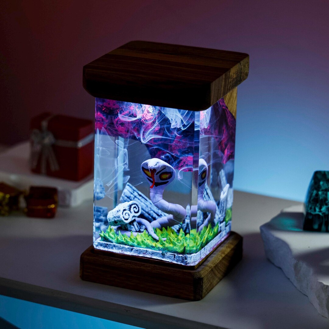 Arbo Pokemon Resin Diorama Lamp, Poison Type Snake Pokemon Art Night ...