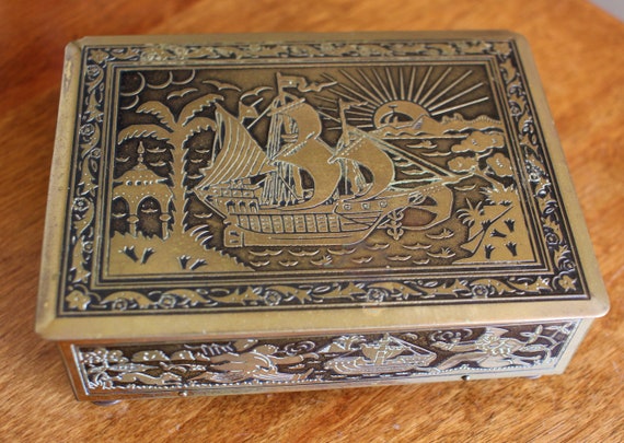 Antique Art Deco Exotic Brass Music Box Circa 1920's With - Etsy