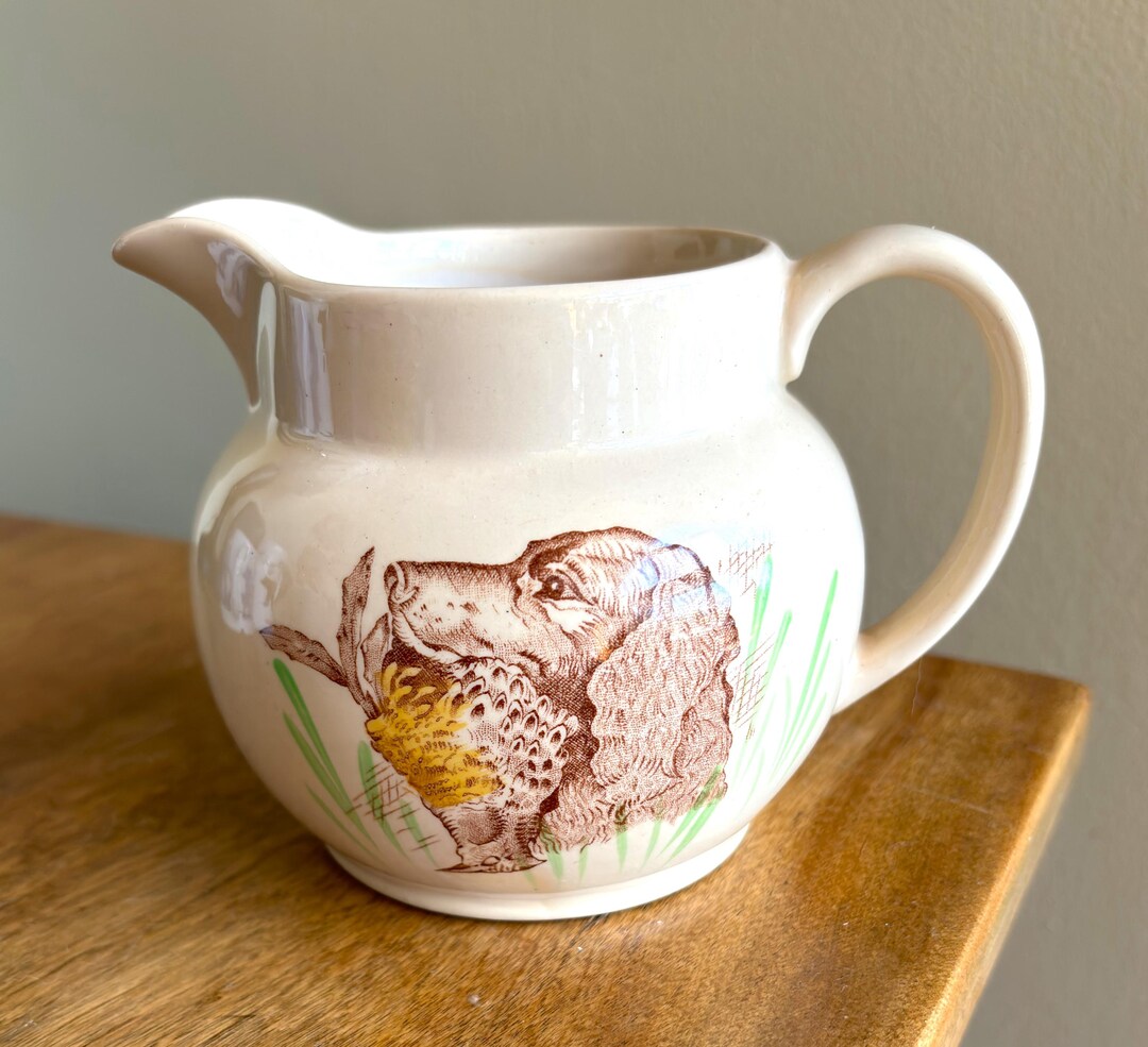 Rare Wade Dog and Pheasant Small Pitcher Hunting Scene in Creamy Beige ...
