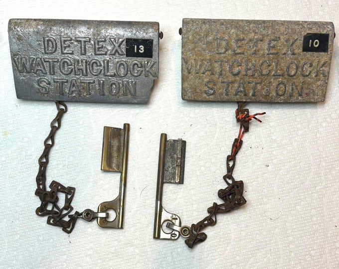 4 Antique Detex Watch Clock Station Security Watchman’s Box With Key - Etsy