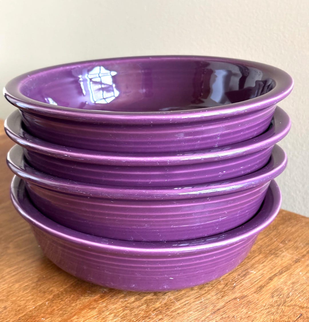 4 Homer Laughlin USA Fiestaware Fiesta Ware Mulberry or Heather Bowls 6 ...