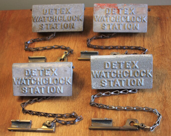 4 Antique Detex Watch Clock Station Security Watchmans Box - Etsy