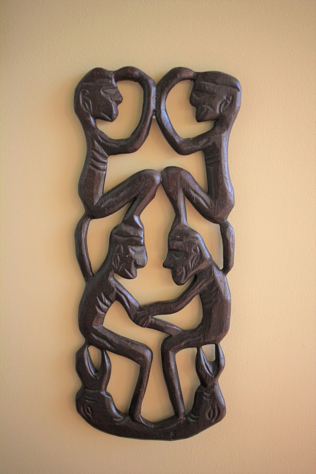 Hand Carved Wood African? Totem Wall Hanging - Etsy