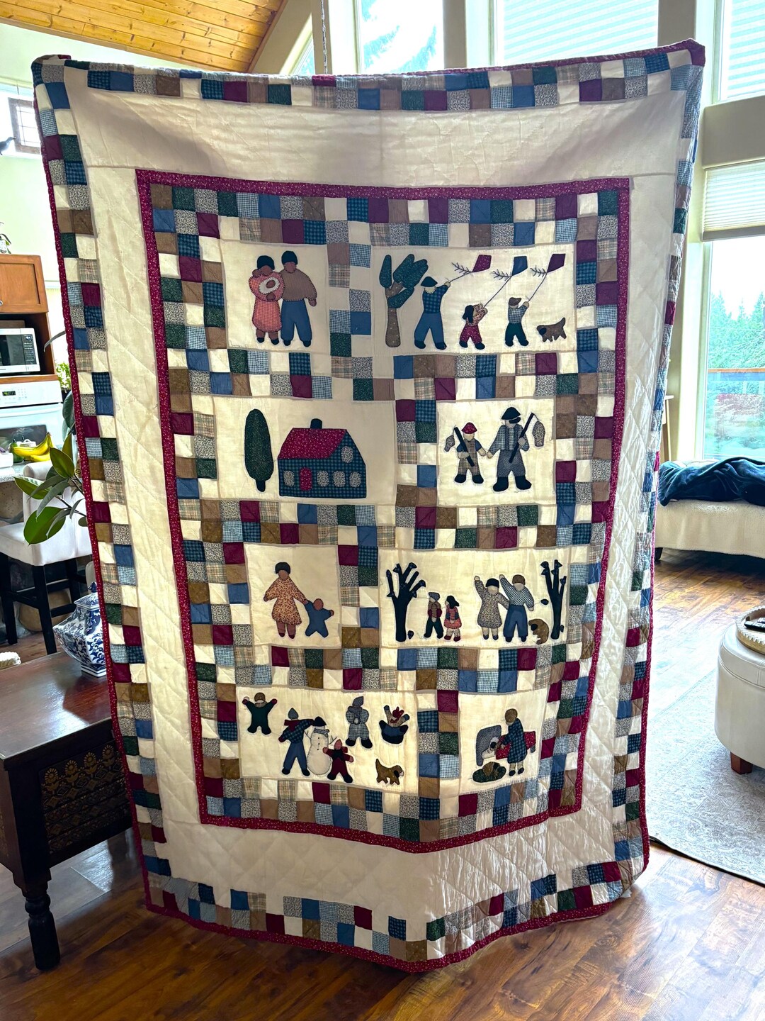 Vintage Limited Edition Quilt Series 2 (only 1,500) Family Scenes Folk ...