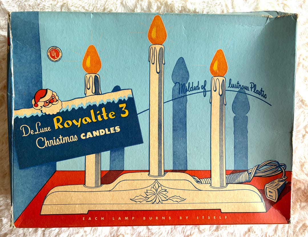 Vintage Working Electric Deluxe Royalite 3 Christmas Candles in ...