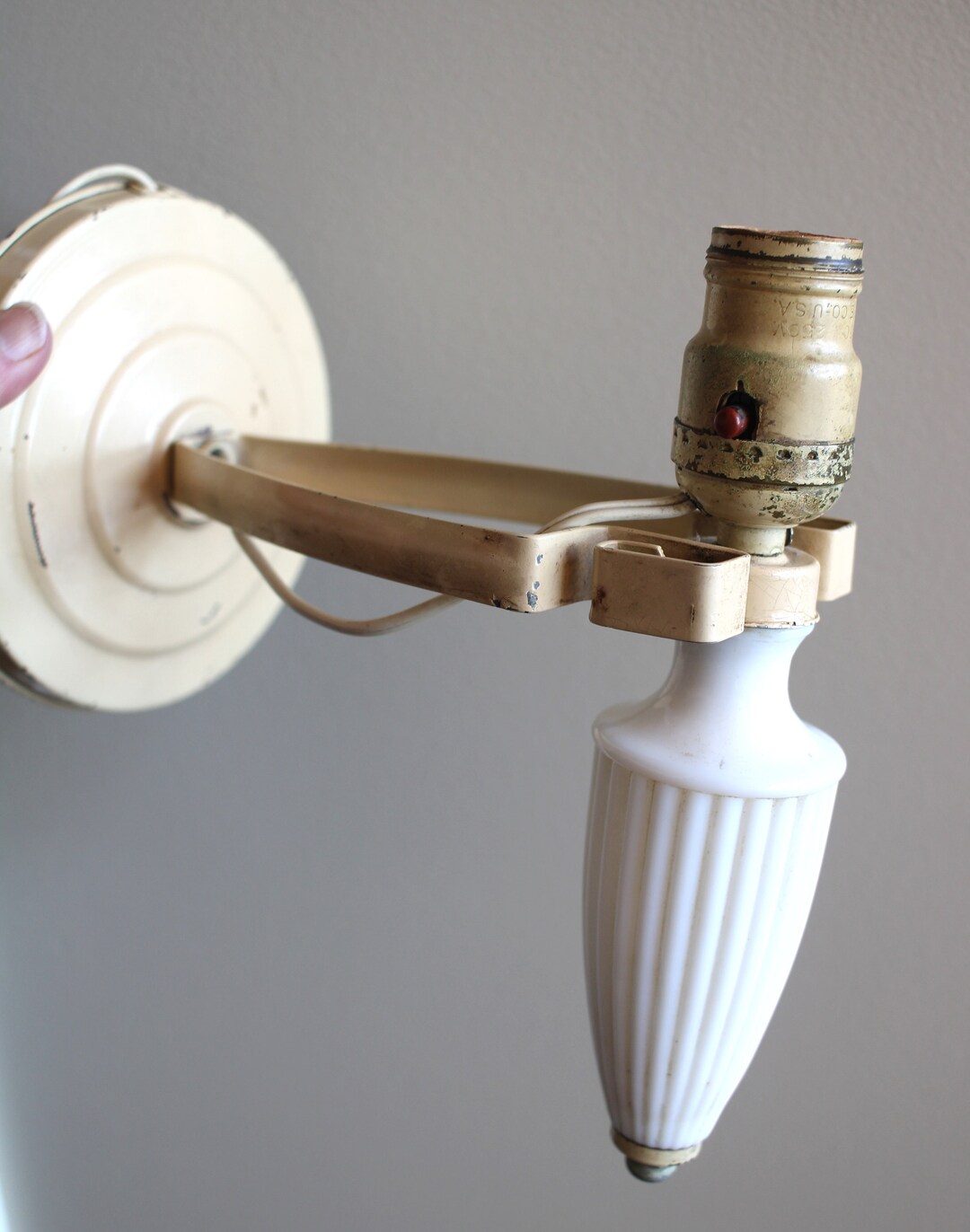 Mid 1930's Steel Frame Neo Classical Pin up Light With Milk Glass. - Etsy