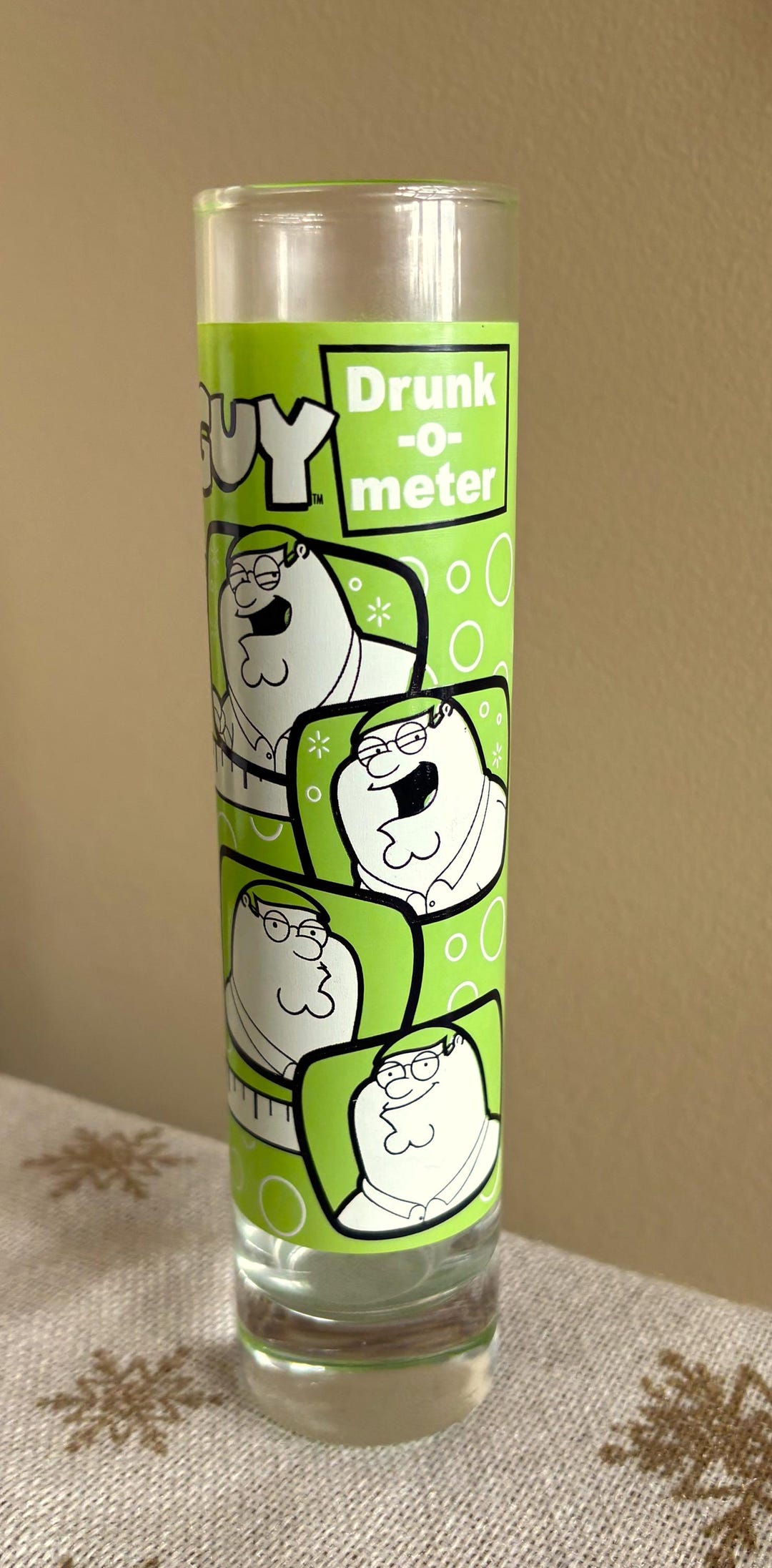 Family Guy Peter Griffin Shooter Tall Drunk-o-meter SHOTGLASS Shot ...
