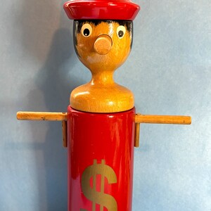 Vintage Wooden Pinocchio Coin Piggy Bank Made in Italy 12 Inches Tall ...
