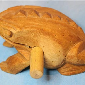 6 Inch Frog Guiro Rasp Musical Instrument Wood Frog Noise Maker - Etsy
