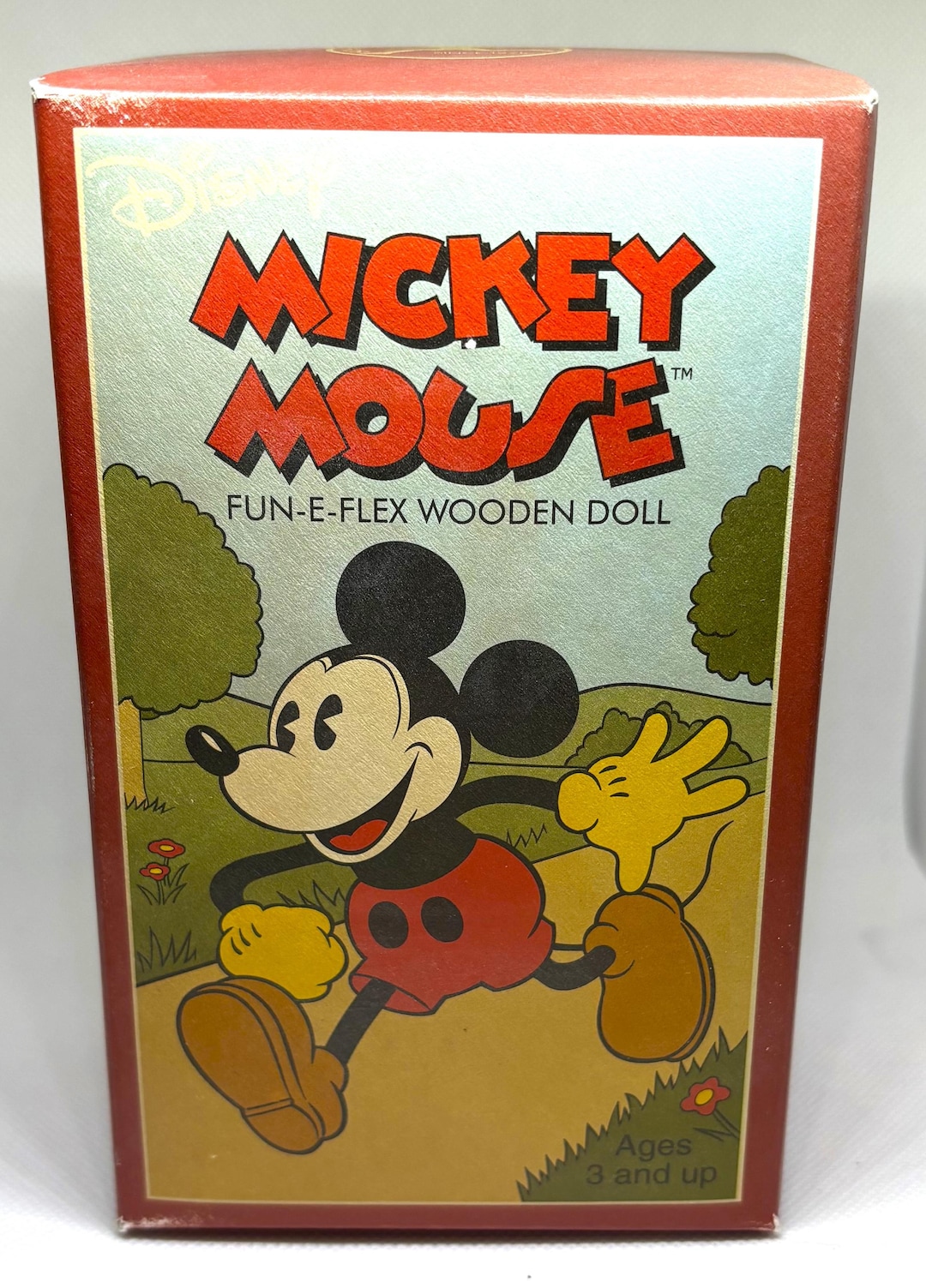 Disney Mickey Mouse FUN-E-FLEX 5 3/4” Wooden Doll Schylling Retro ...
