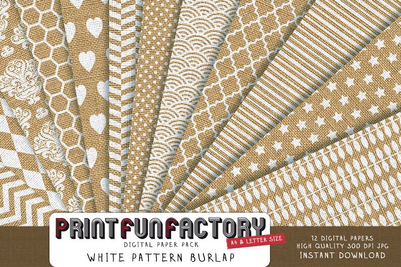 White Pattern Burlap Digital Burlap Paper Wedding Burlap 12 - Etsy