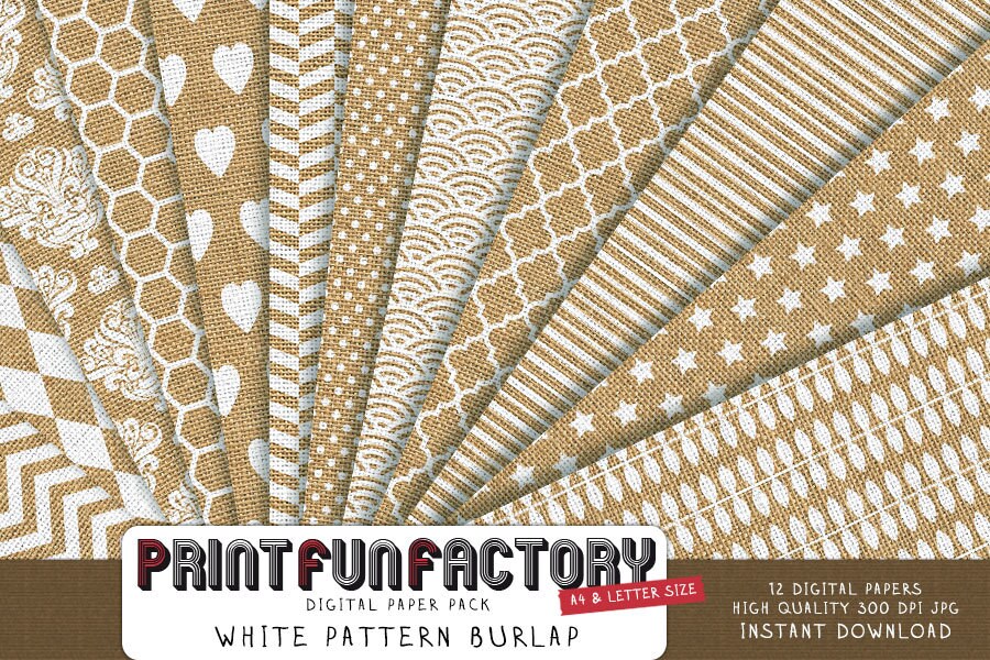White Pattern Burlap Digital Burlap Paper Wedding Burlap 12 | Etsy