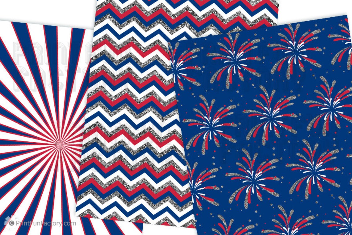 USA Digital Paper - United States Stars Stripes Patriotic Background ...