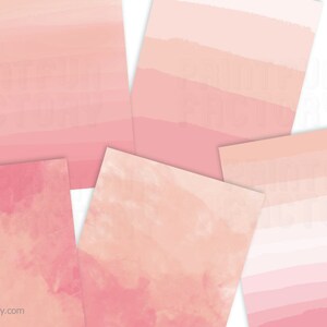 Ombre Digital Paper - Coral and Peach Watercolor Backgrounds Wedding ...