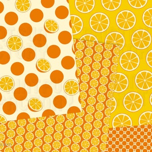 Oranges Digital Paper - Fruit Background Sunny Orange Dots Patterns ...