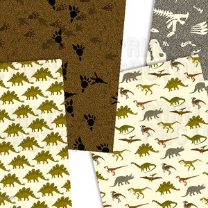 Dinosaur Digital Paper - Dinosaurs Jurassic Background Paper - 12 ...