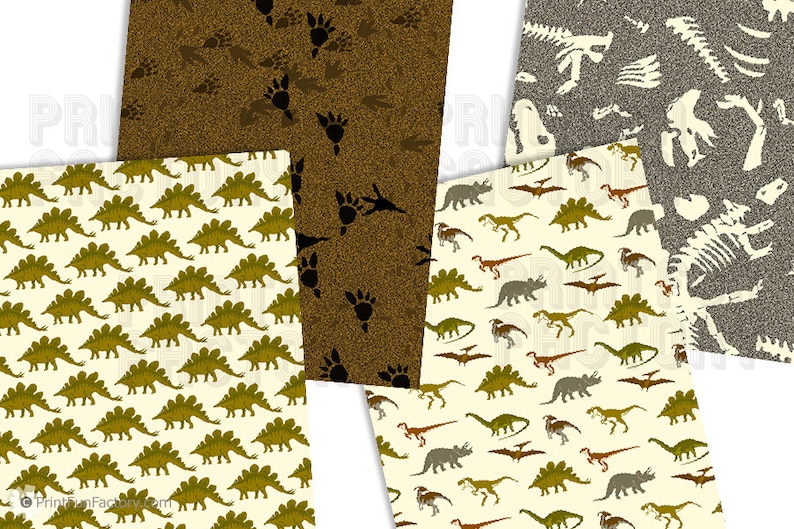 Dinosaur Digital Paper - Dinosaurs Jurassic Background Paper - 12 ...