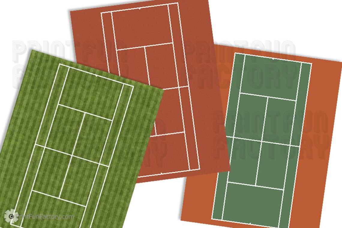 Tennis Digital Paper - Tennis Court Backgrounds - 12 Digital Papers ...