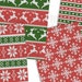 Christmas Digital Paper - Scandinavian Christmas Knit Red Green ...