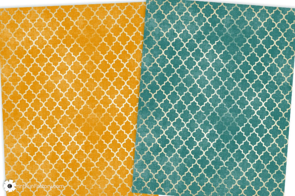 Quatrefoil Digital Paper - Vintage Distressed Moroccan Quatrefoil ...