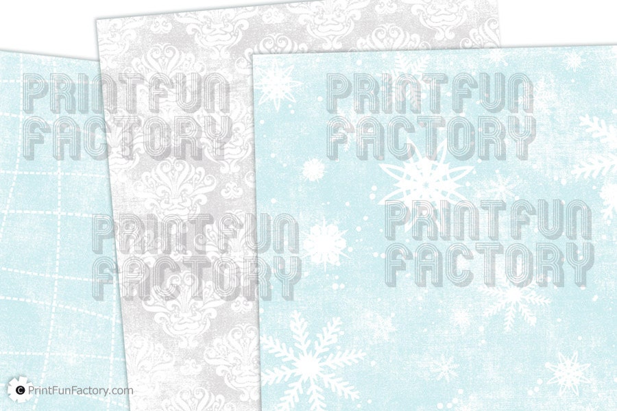 Winter Digital Paper Blue and Gray Cold Snow Winter - Etsy