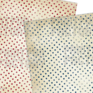 Vintage Polka Dots Digital Paper - Distressed Polka Dots on Old Paper ...