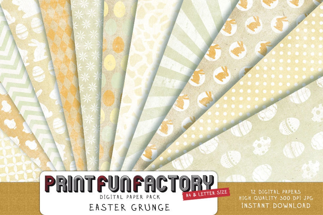 Easter Digital Paper Grungy Distressed Easter Vintage Backgrounds 12 ...