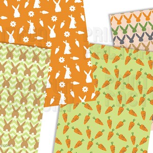 Bunny Digital Paper - Bunnies Digital Background Paper - 12 Digital ...