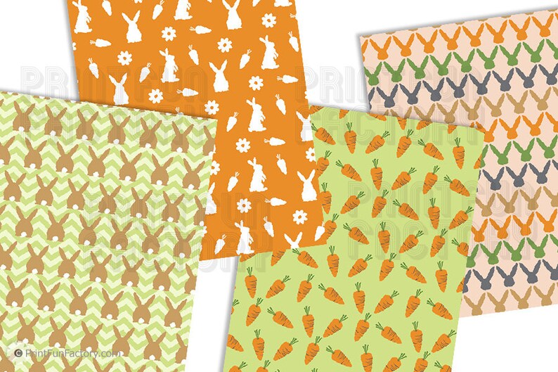 Bunny Digital Paper - Bunnies Digital Background Paper - 12 Digital ...