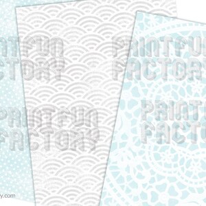 Winter Digital Paper Blue and Gray Cold Snow Winter Snowflake Patterns ...
