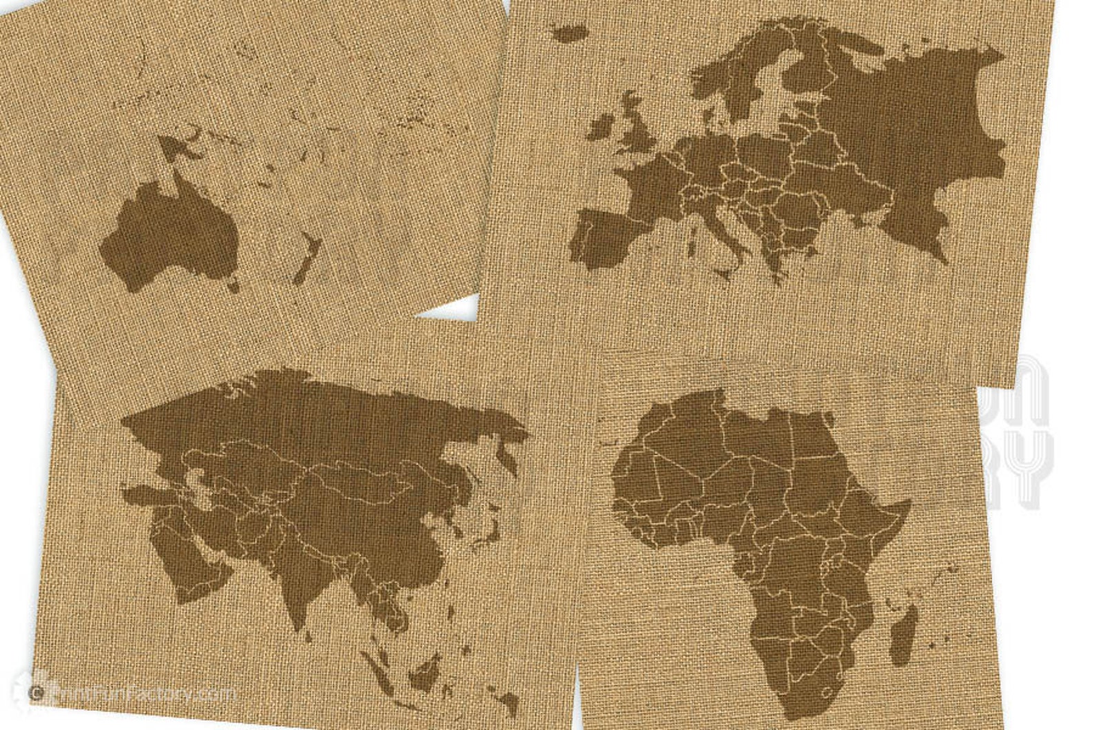 World Maps Digital Paper Maps of the World Burlap - Etsy