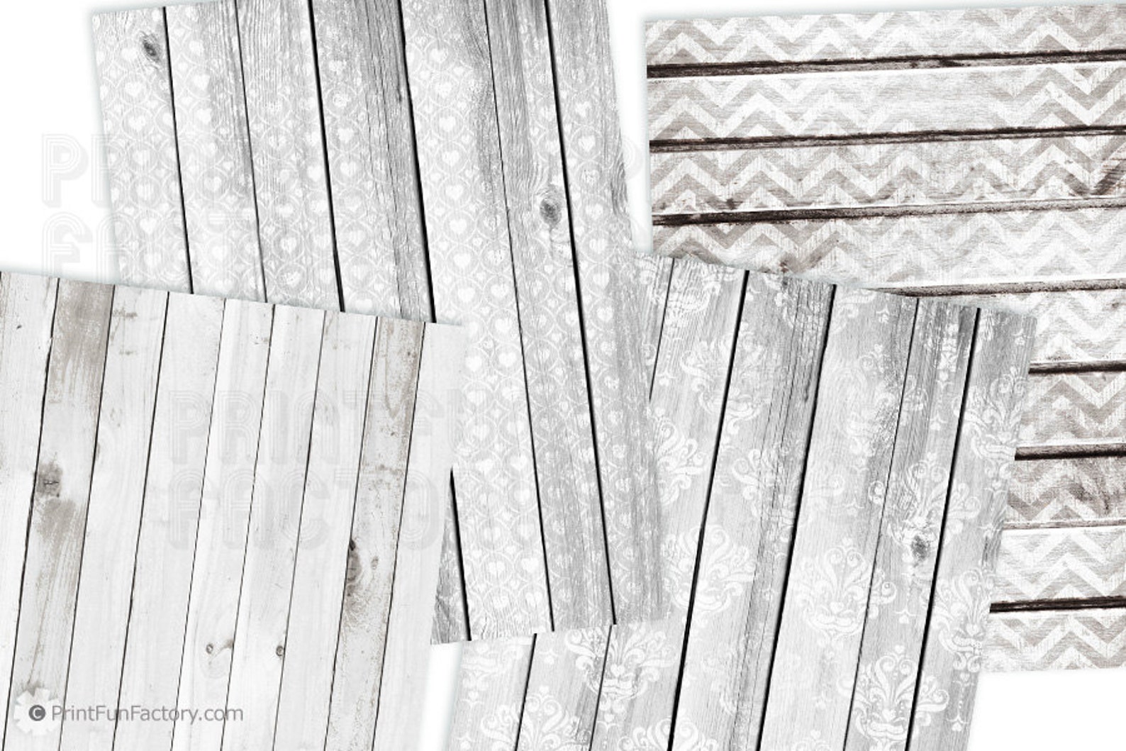 White Wood Digital Paper White Wash Pattern Distressed Wood | Etsy