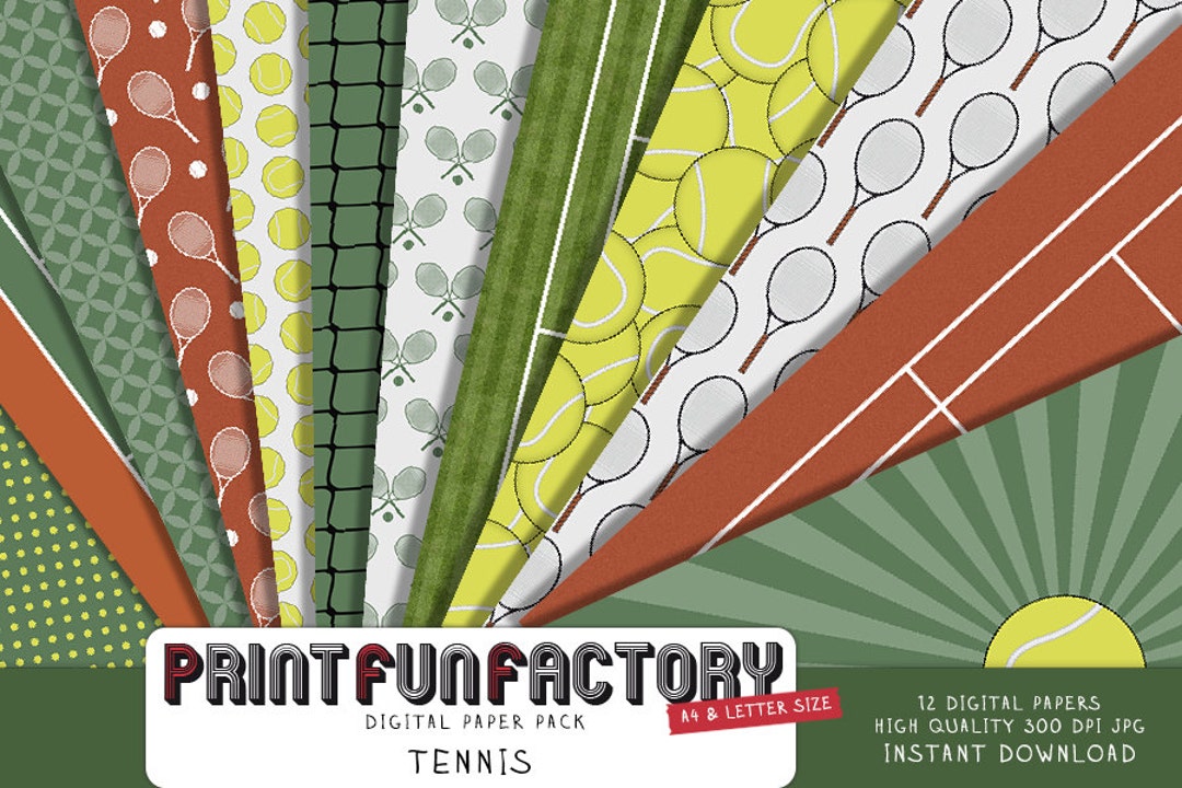 Tennis Digital Paper - Tennis Court Backgrounds - 12 Digital Papers ...