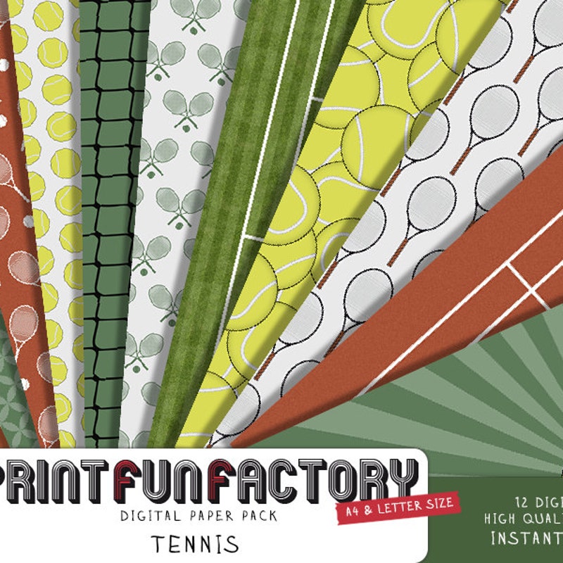 Tennis Digital Paper - Etsy