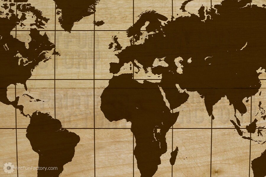 World Maps Digital Paper Maps on Wood Background 12 | Etsy