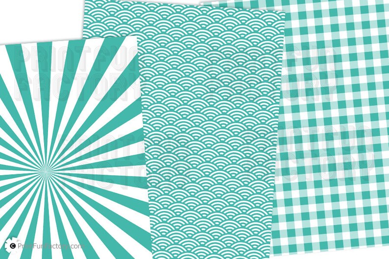 Turquoise Digital Paper Turquoise Pattern Backgrounds 12 - Etsy