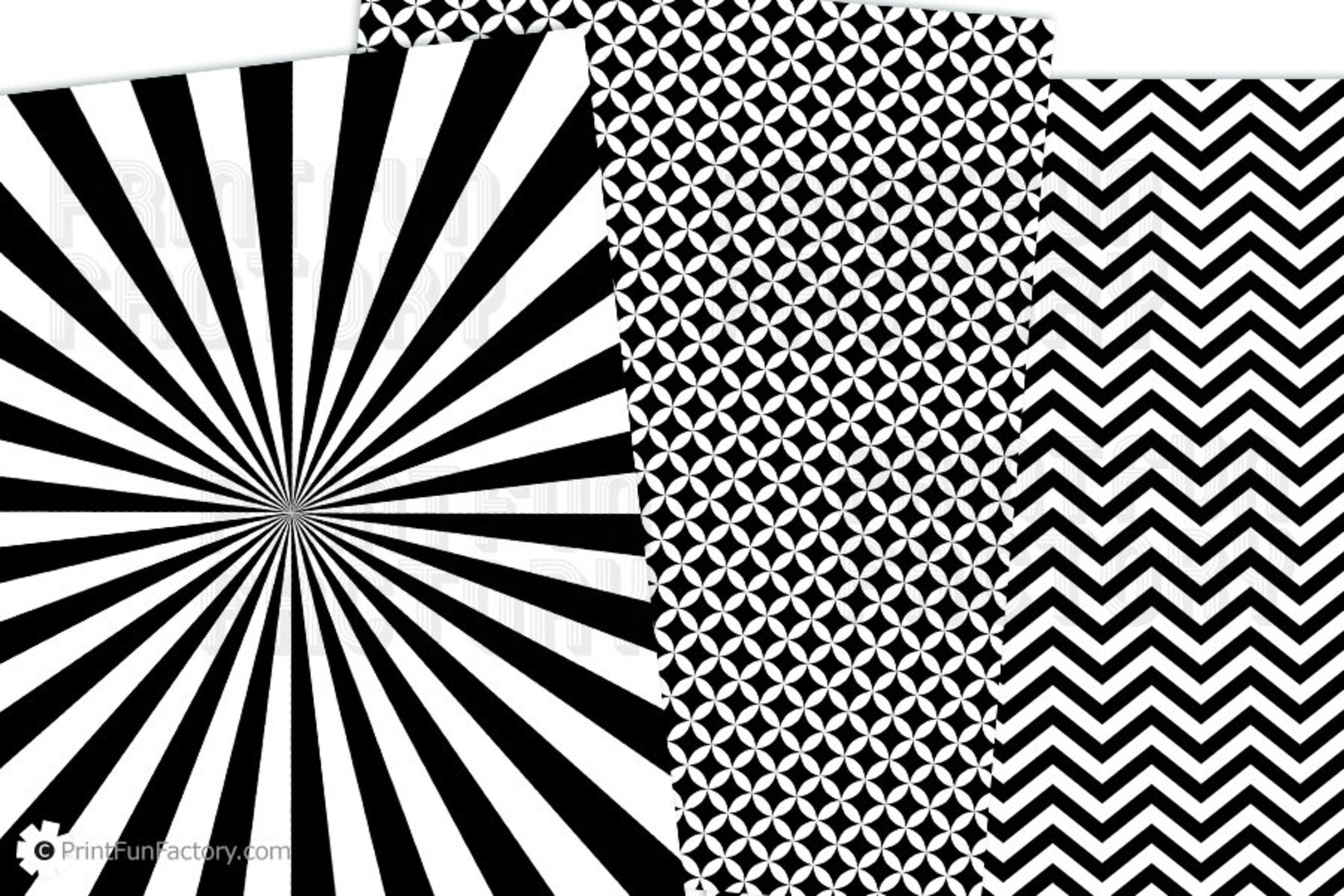 Black & White Digital Paper Black and White Patterned - Etsy