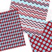 Aqua Blue and Red Digital Paper Blue and Red Patterns Chevron Swirl ...