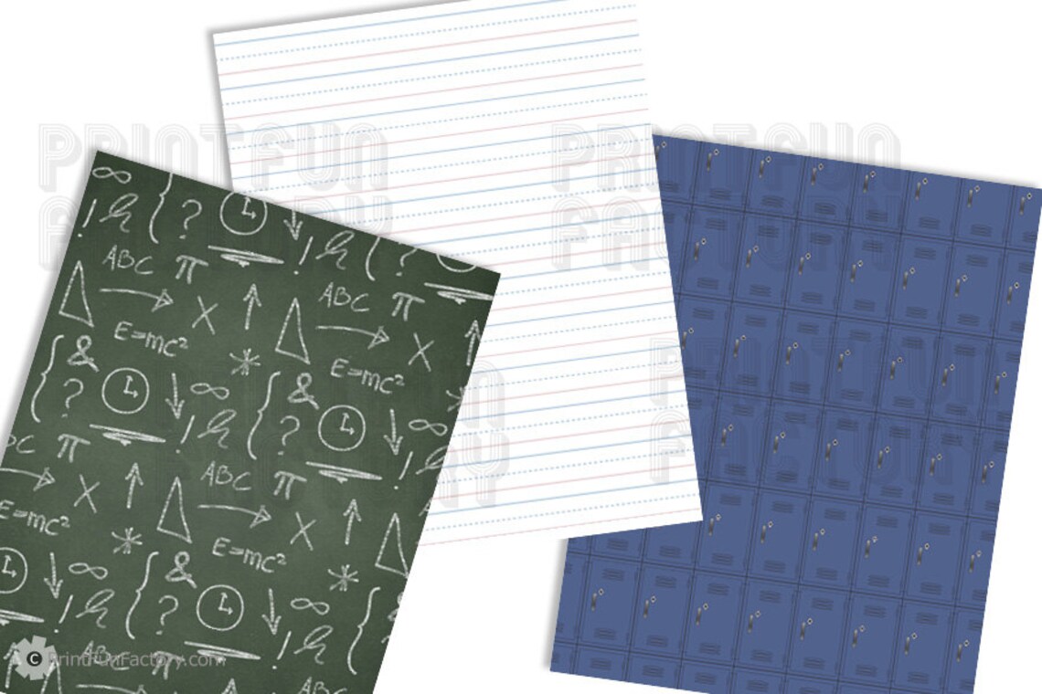 School Digital Paper Back to School Scrapbook Backgrounds - Etsy