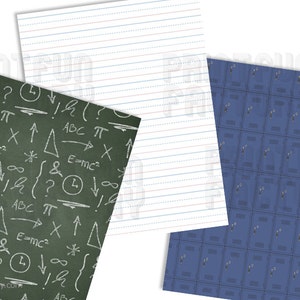 School Digital Paper - Back to School Scrapbook Backgrounds - 12 ...
