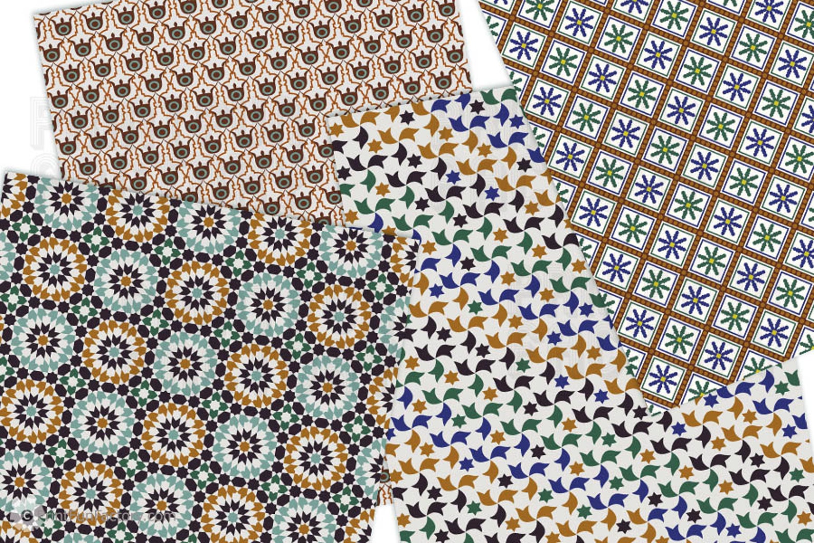 Moroccan Digital Paper Moroccan Tiles Scrapbook Backgrounds - Etsy